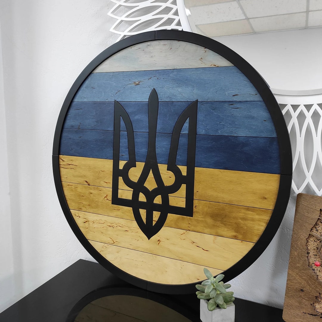 Wood Wall Round Decor, Stay With Ukraine, Wood Wall Art, Wood Modern ...