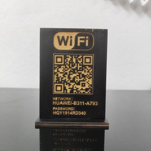 Custom Made QR Code Wifi Sign, Menu Sign, Public Sign, QR Code Wooden ...