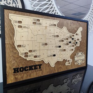 NHL Stadium Map Custom Travel Map Hockey Map Home Decor Personalized ...