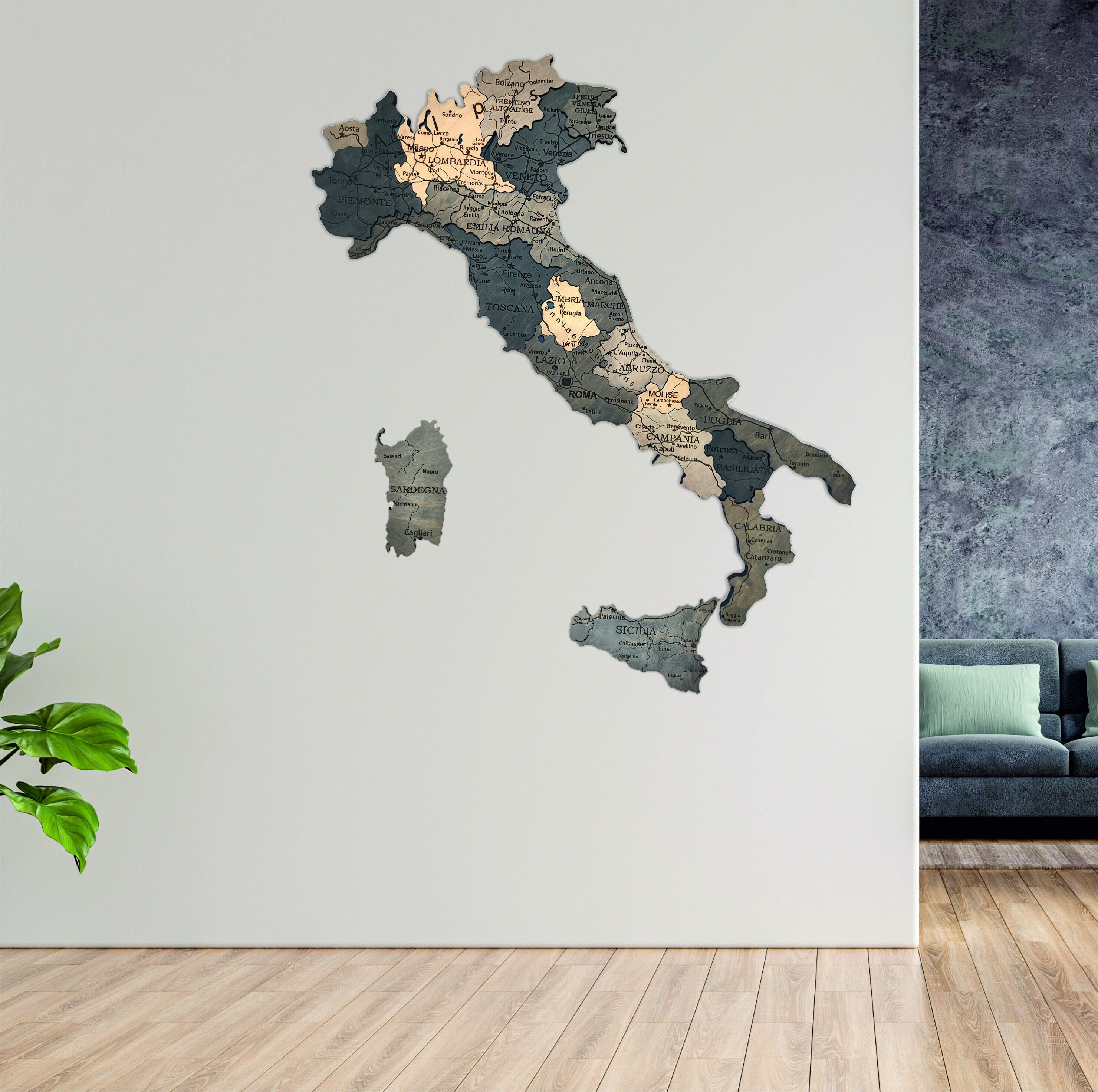 Wooden Italy Travel Map, Mappa Italia, Wall Art Decor, Italy Travel Map ...
