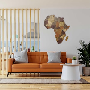 Wooden Africa Map, 3D Africa Travel Map, Carte De Voyage De L'afrique ...