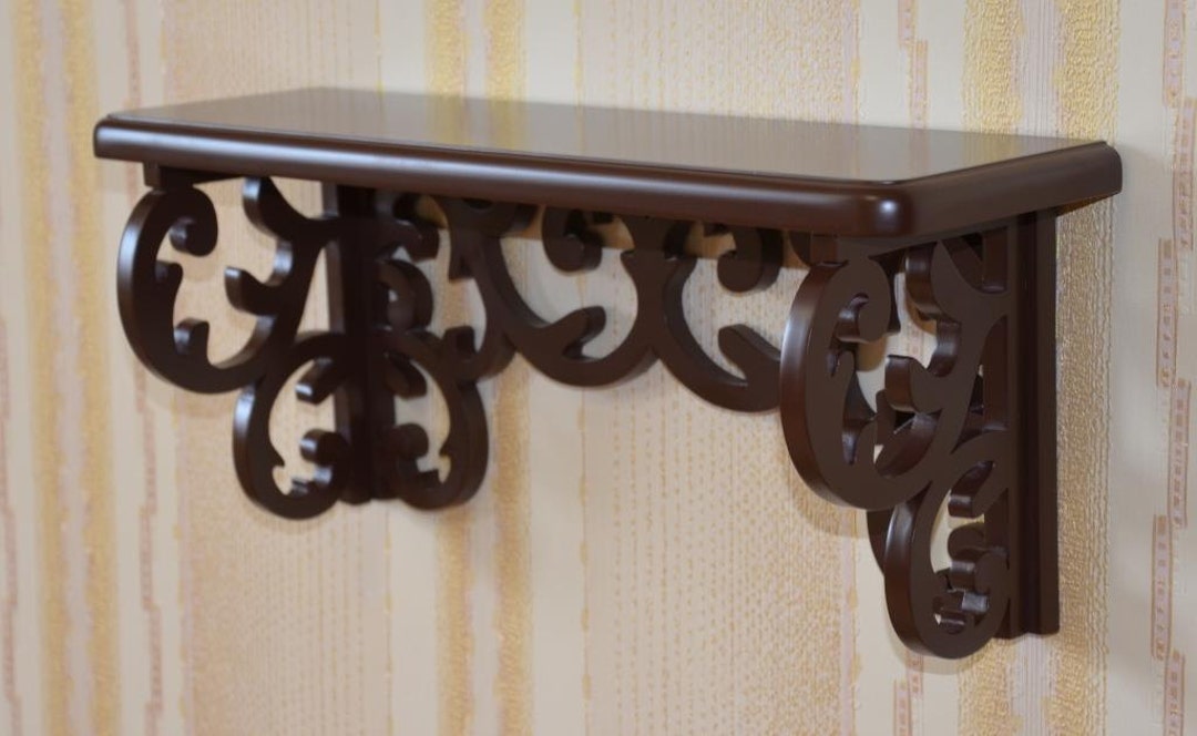 Brown Shelf, Home Shelf Provans, Small White Shelf, Wall Decor, Vintage ...