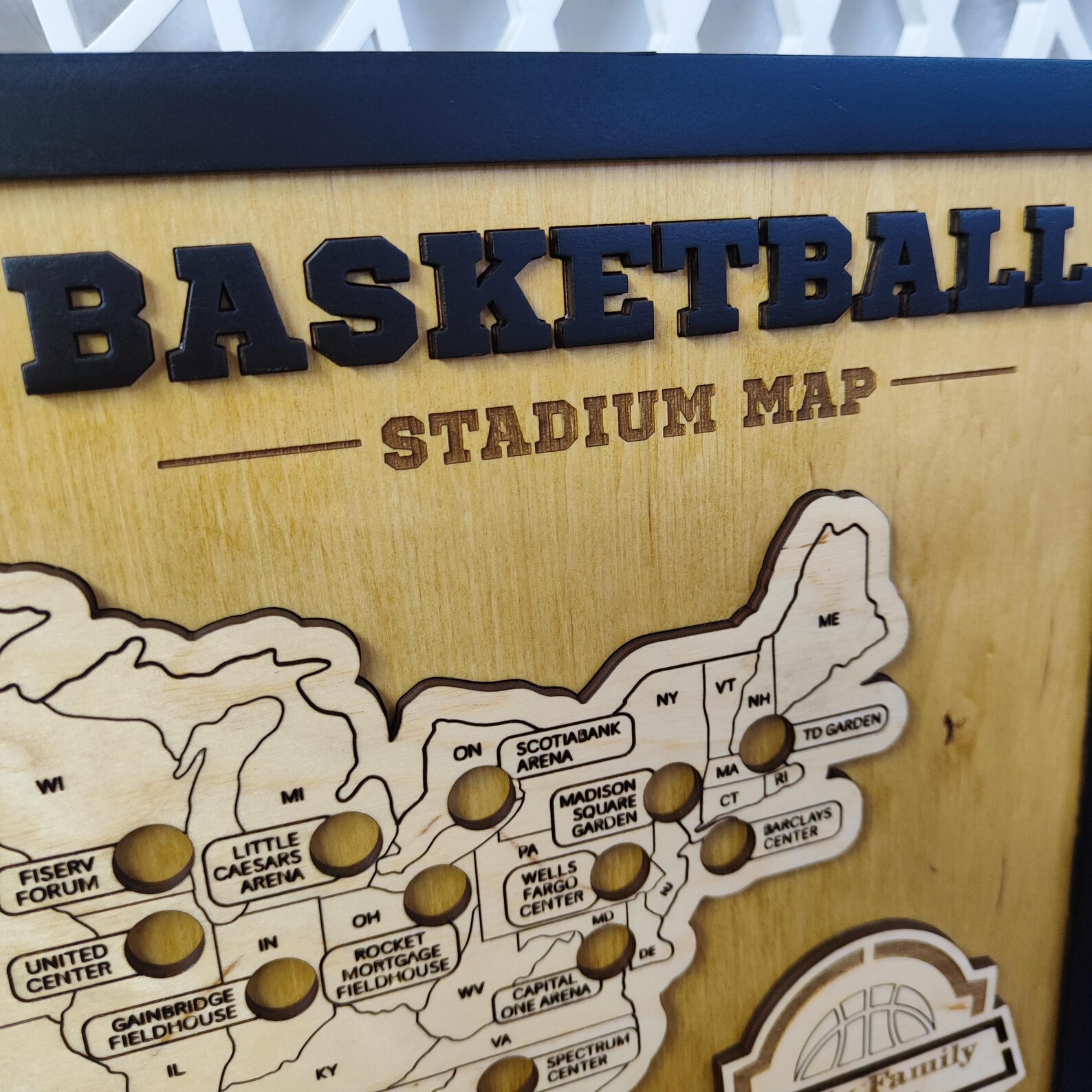 Basketball Stadium Map, NBA Stadium Tracker, Anniversary Gift, NBA ...