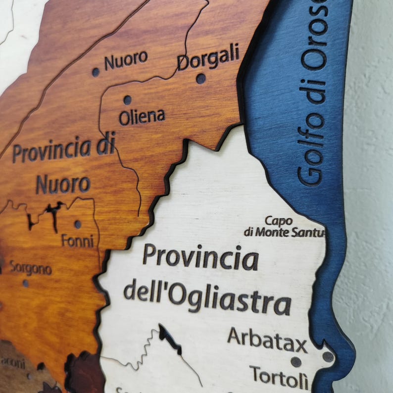 Wooden Sardinia Travel Map, Mappa Sardegna, Wall Art Decor, Sardinia ...