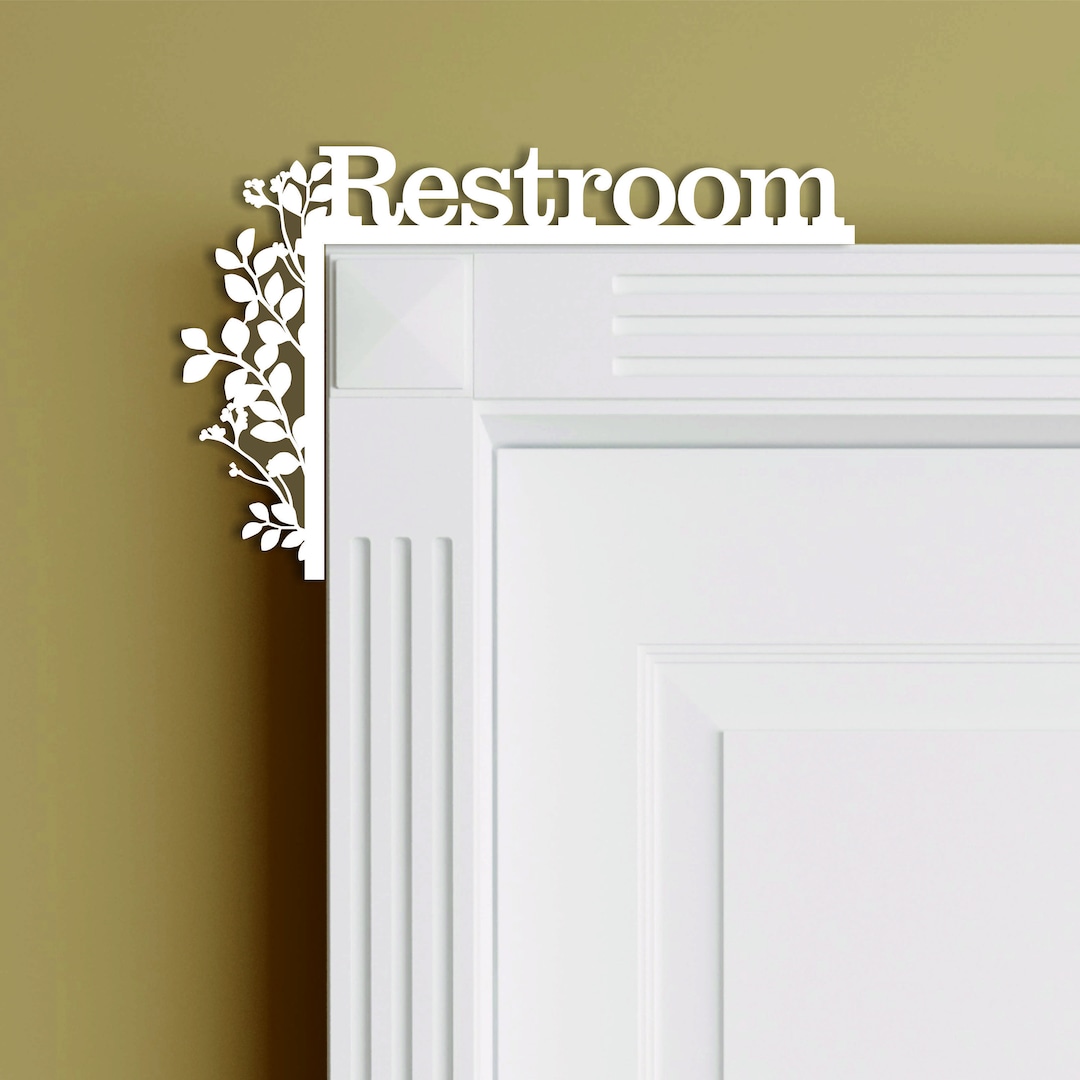Restroom Sign, Home Decor Signs, Laser Cut Door Topper, Personalized ...