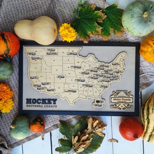 NHL Stadium Map Custom Travel Map Hockey Map Home Decor Personalized ...