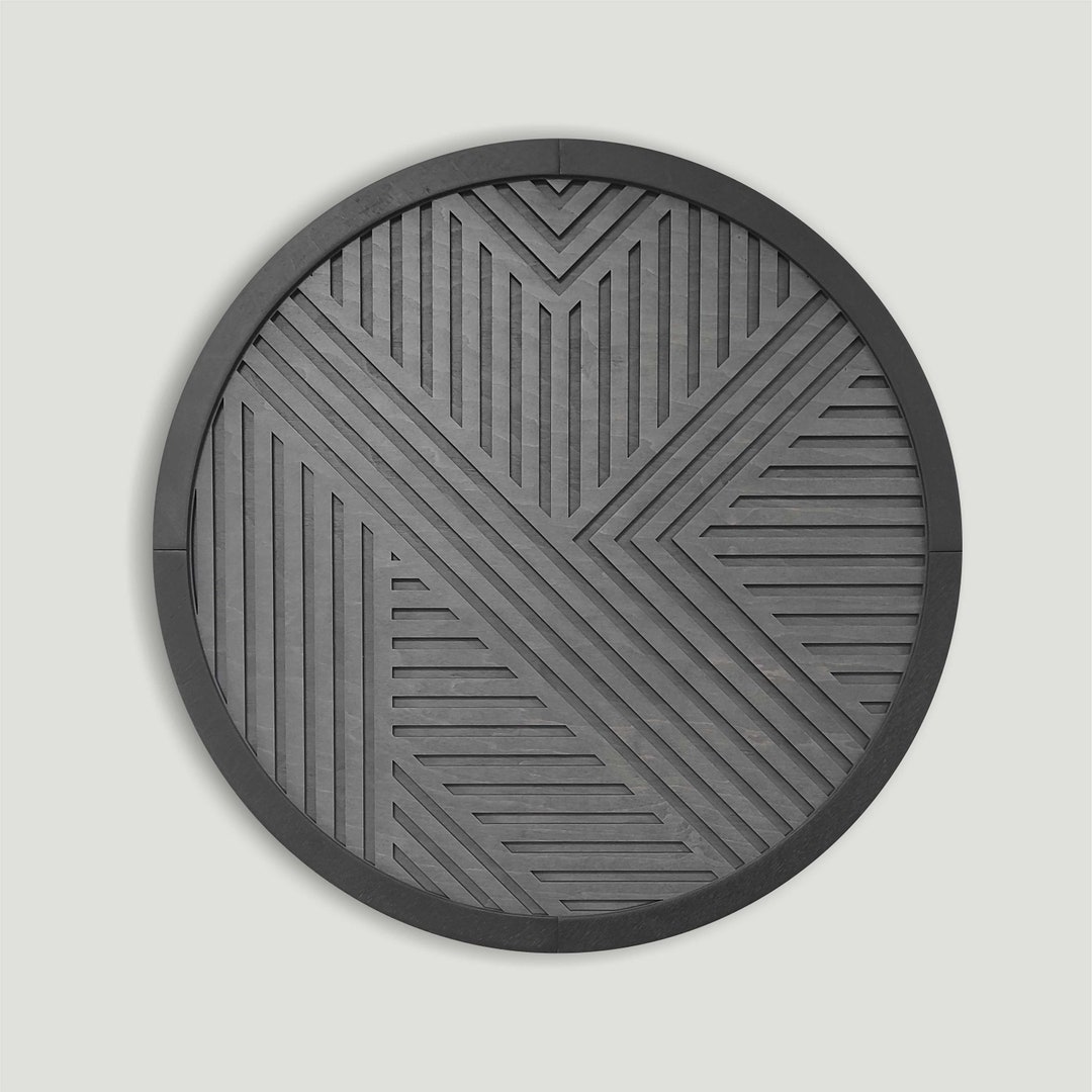 Wood Round Wall Art Geometric Round Wood Wall Decor Hanging - Etsy