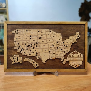 National Parks Travel Map, USA Travel Map, Gift From Family, Gift for ...