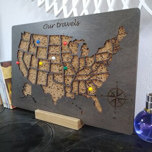 Push Pin US Travel Map, Push Pins Cork Map, Our Travels Map ...