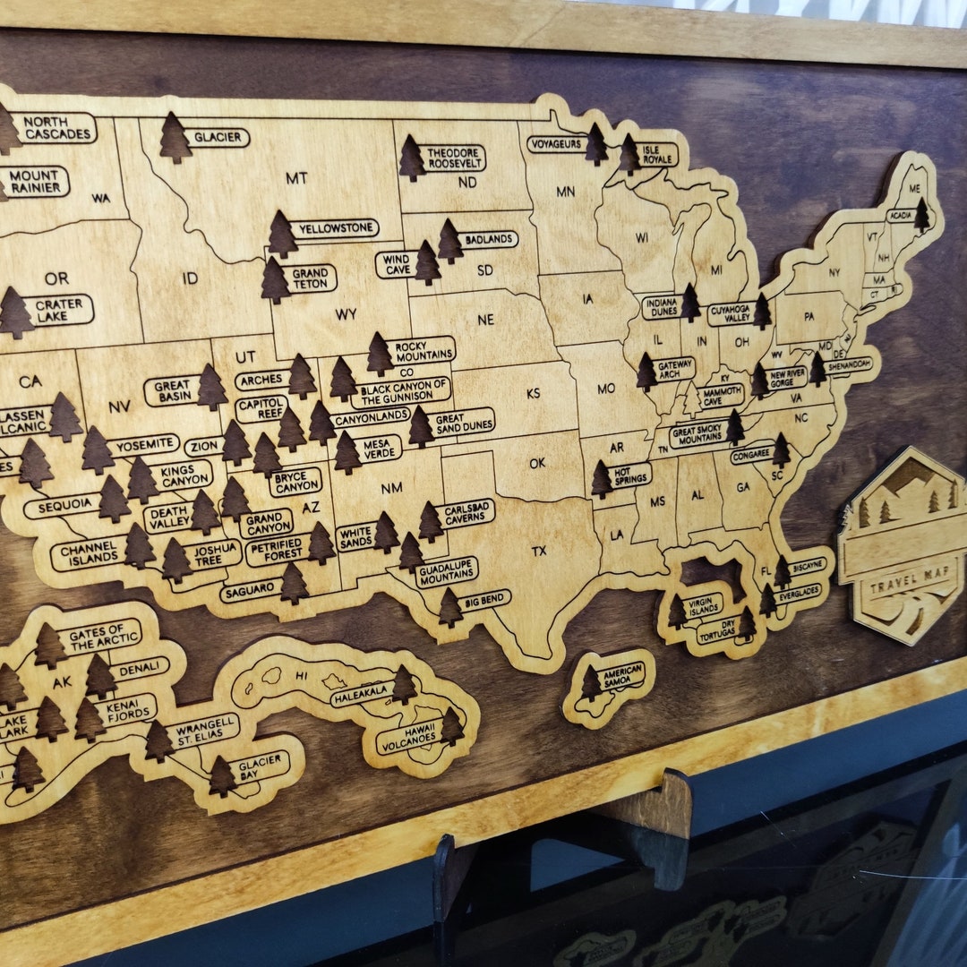 National Parks Travel Map, USA Travel Map, Gift From Family, Gift for ...
