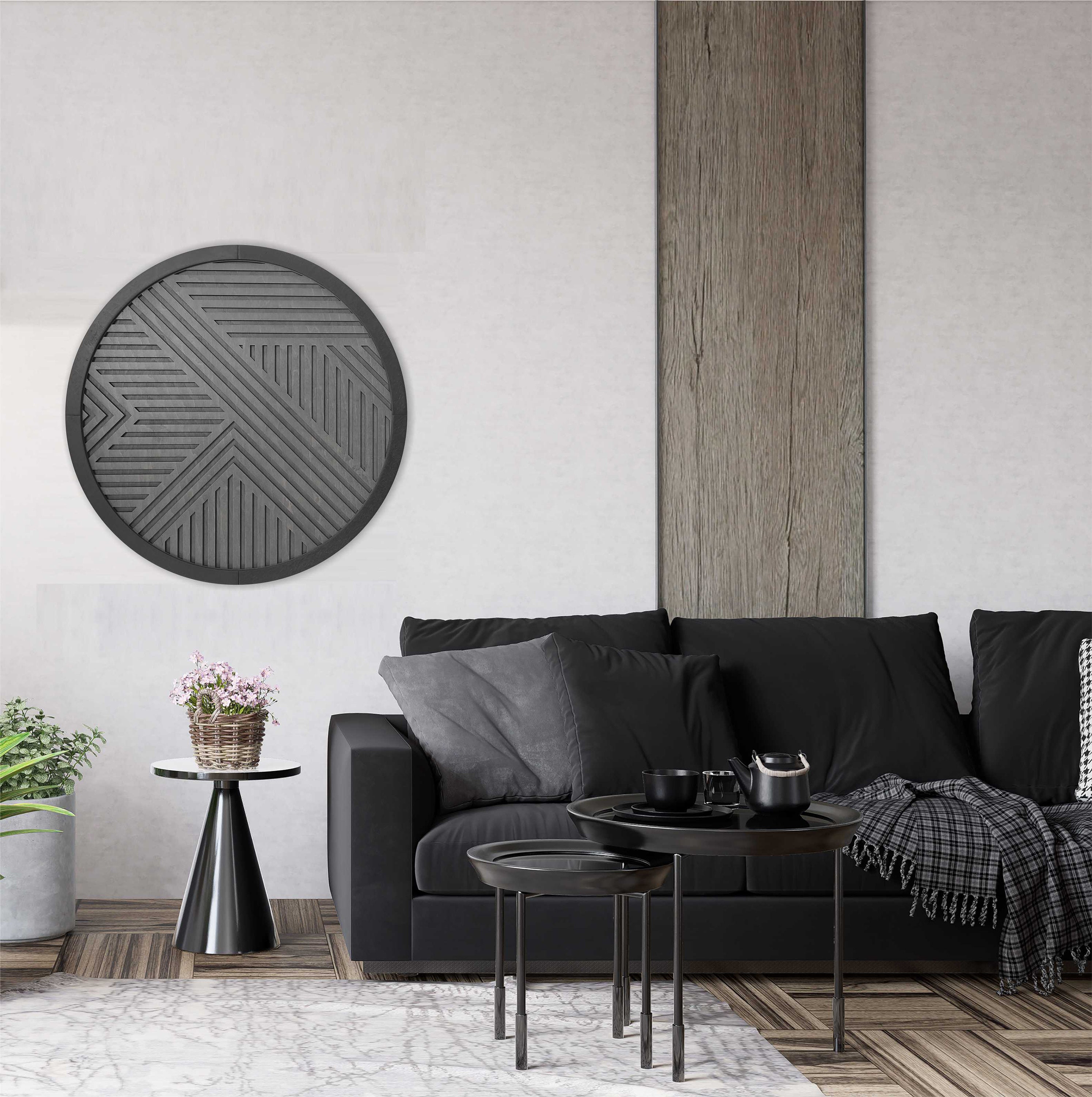 Wood Round Wall Art Geometric Round Wood Wall Decor Hanging - Etsy