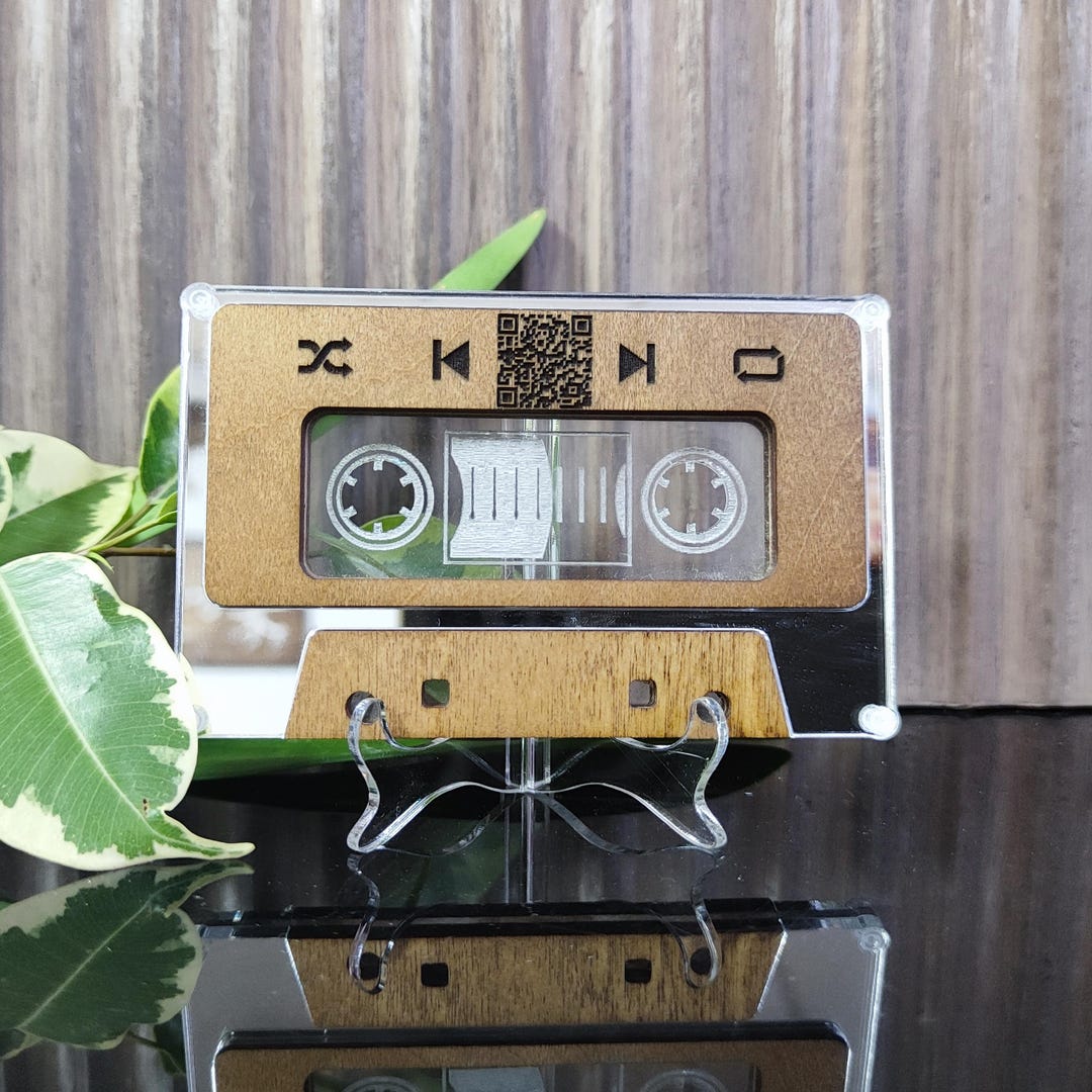 Silver Mixtape With Apple Music and Spotify QR Code Personal Gift for ...