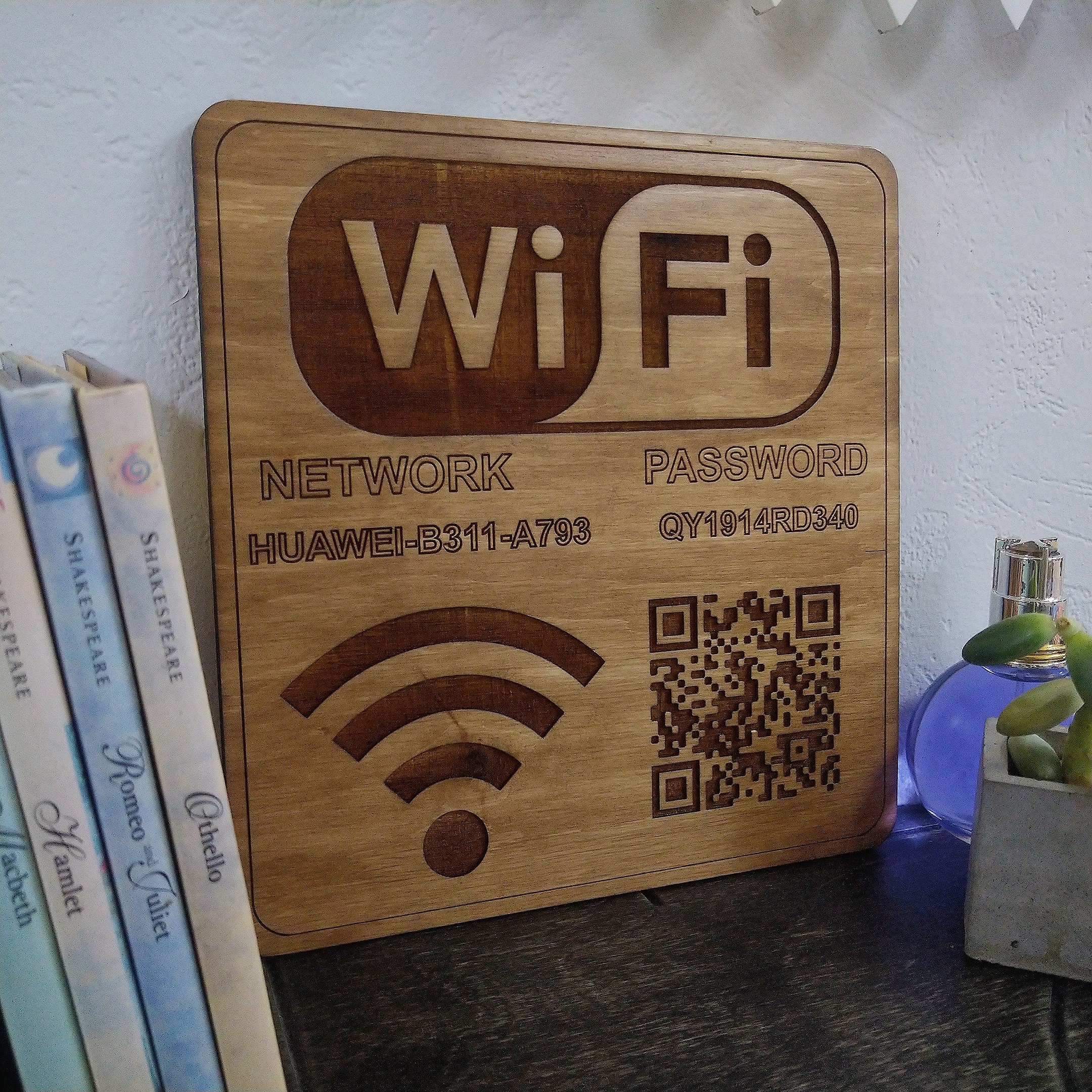 Custom Wifi Sign Wooden Sign Public Sign Personalized QR - Etsy