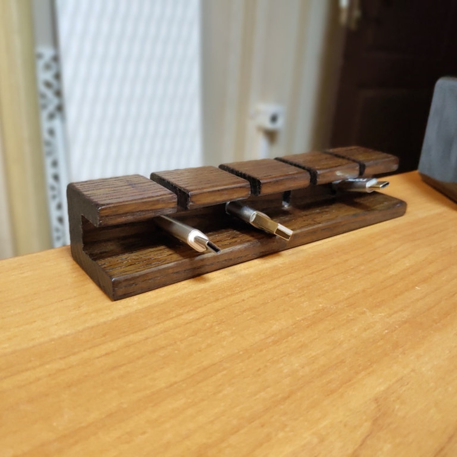 Wooden Cable and Charger Organizer for Laptop Cable Management for ...