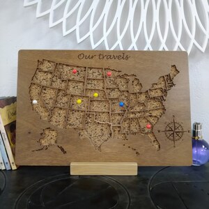 Push Pin US Travel Map, Push Pins Cork Map, Our Travels Map ...