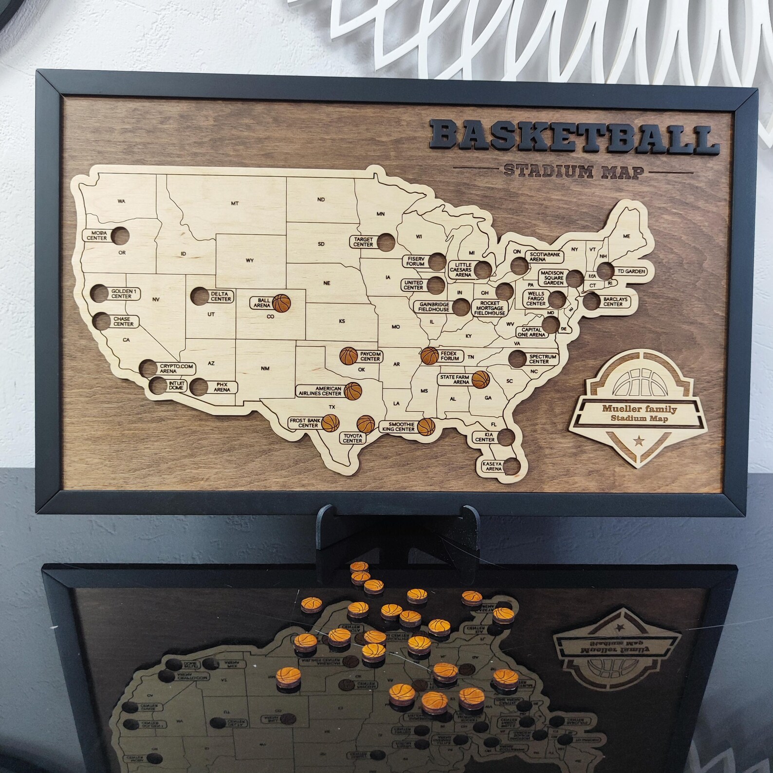 Basketball Stadium Map, NBA Stadium Tracker, Anniversary Gift, NBA ...