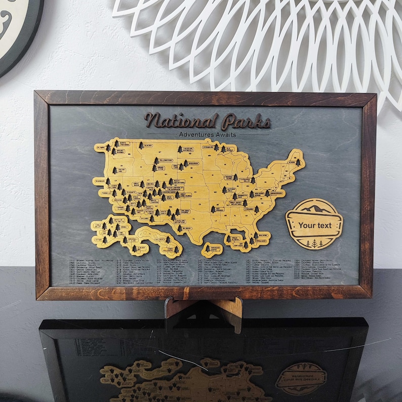 USA National Park Travel Map, Custom National Park Travel Map, National ...