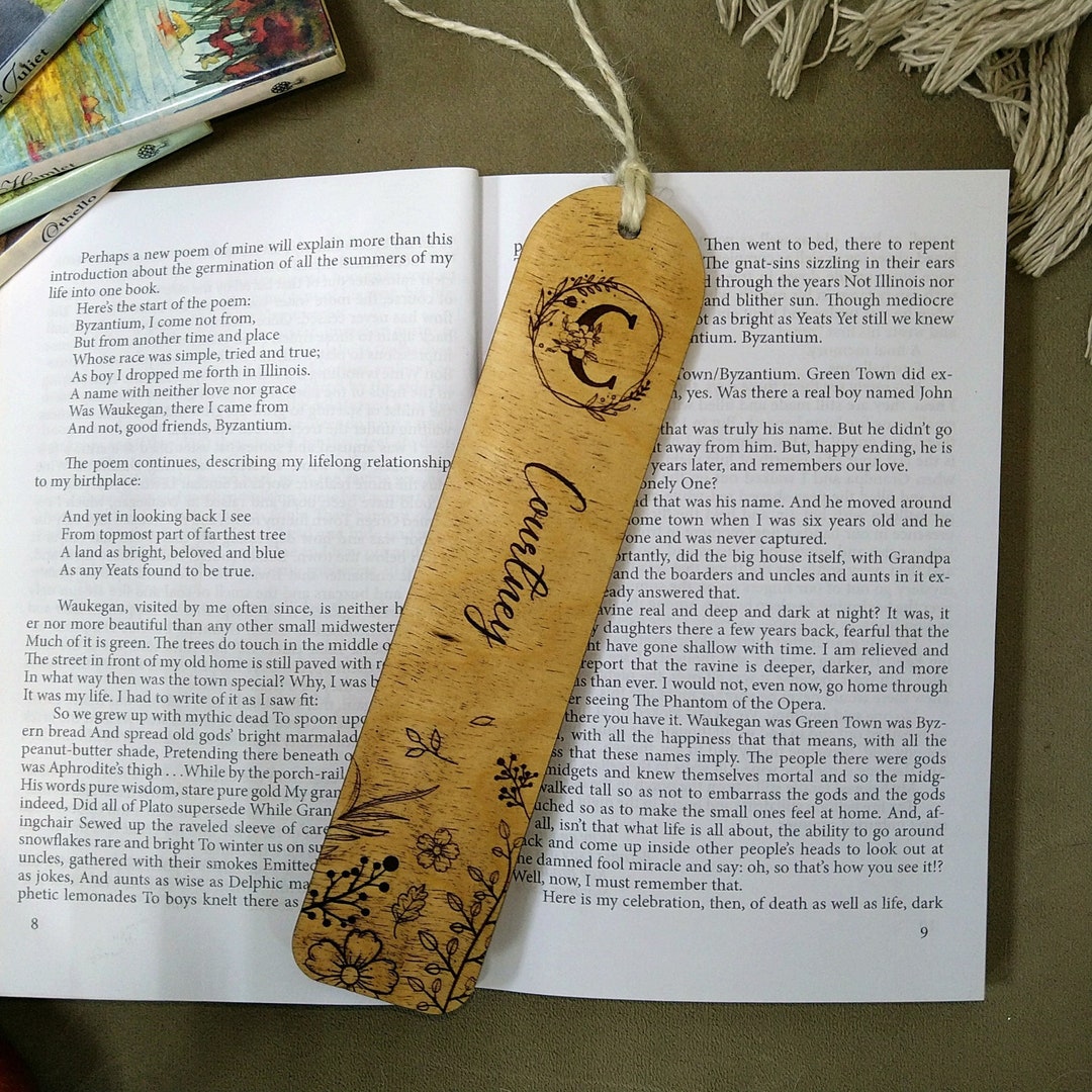 Personalized Wooden Bookmark Custom Engraved Bookmark Gift for Her ...