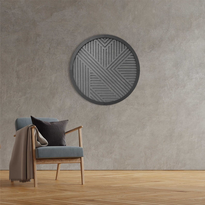 Wood Round Wall Art Geometric Round Wood Wall Decor Hanging - Etsy