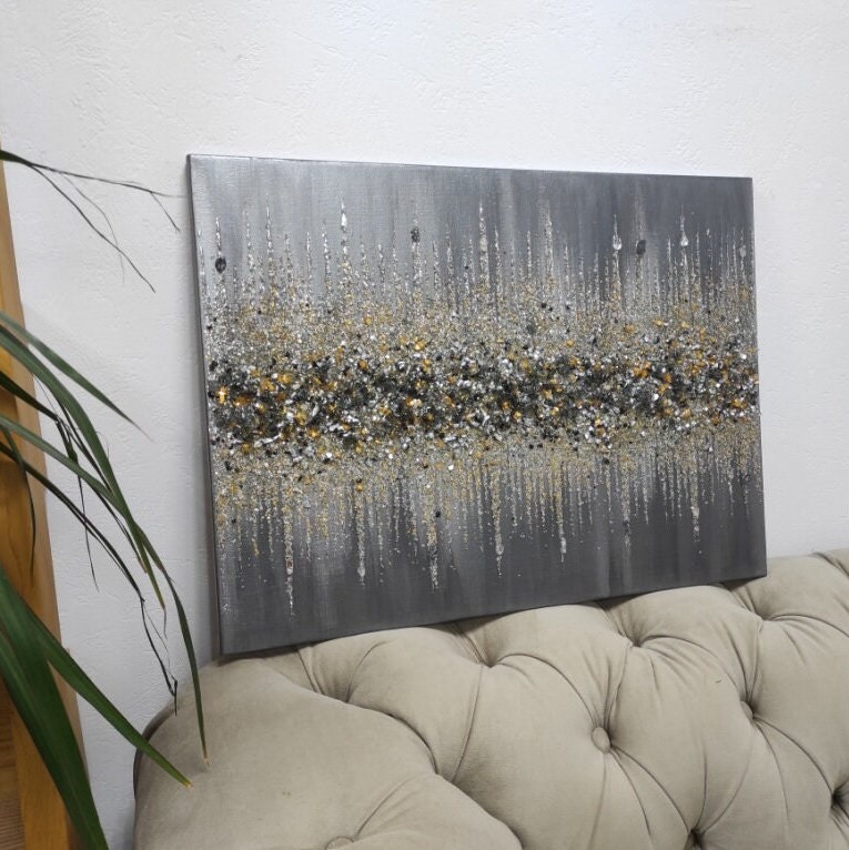 Glitter Glass Painting Glitter Painting Glitter Art Silver - Etsy