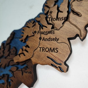 Norway Travel Map, Norway Wooden Map, Norway Wall Map, 3D Norway Wooden ...