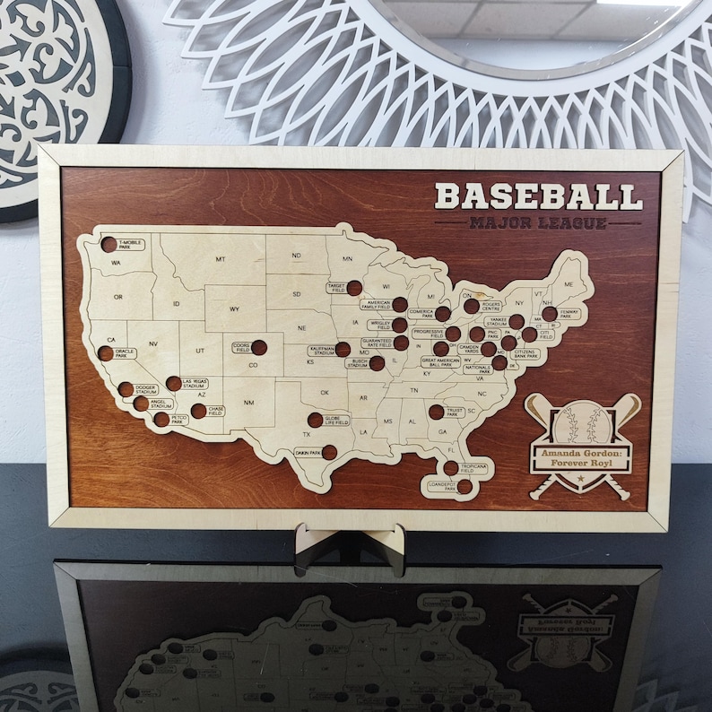 Stadium Travel Map, Baseball Stadium Map, MLB Stadium Map, Pro Baseball ...