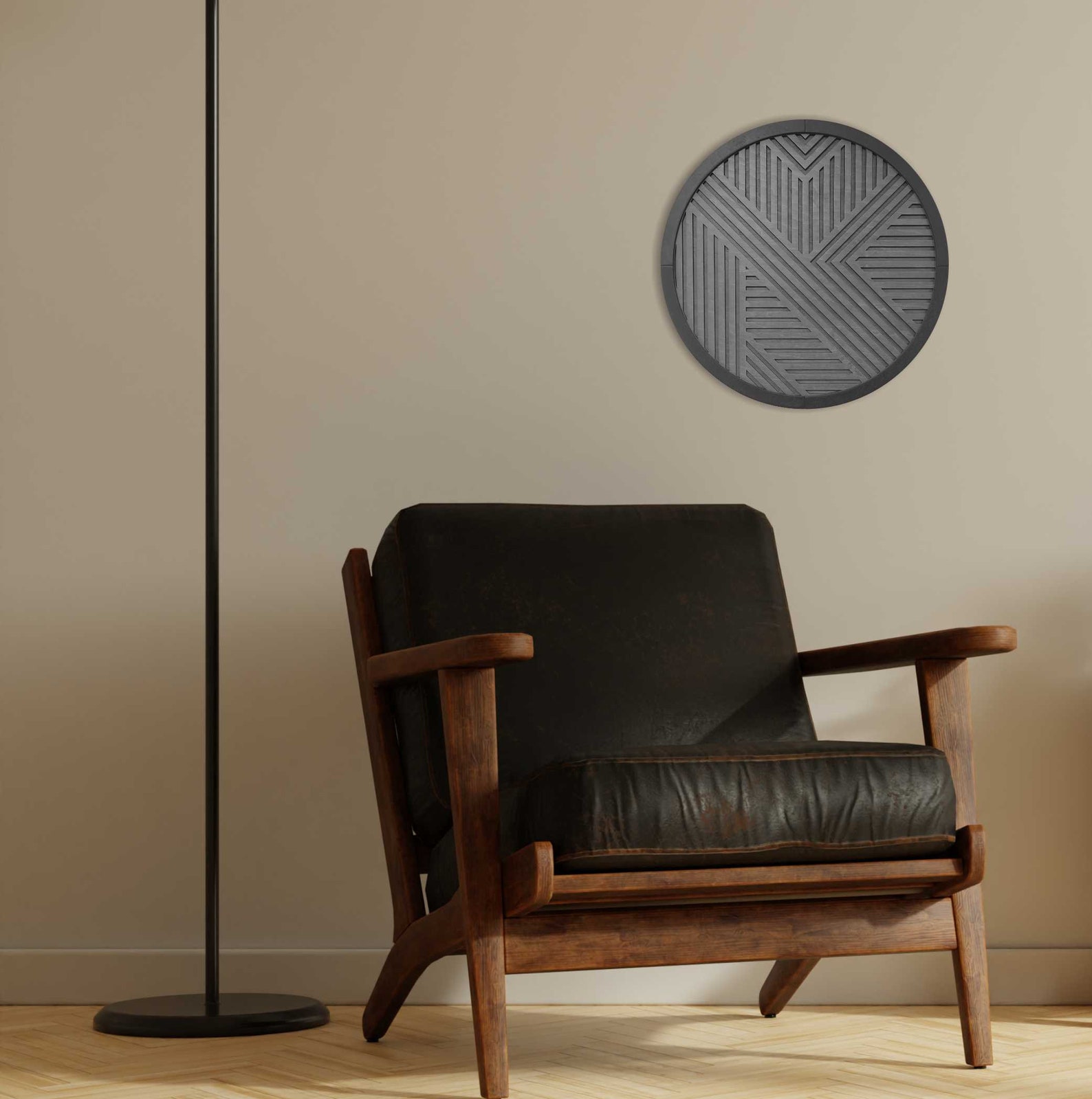 Wood Round Wall Art Geometric Round Wood Wall Decor Hanging - Etsy