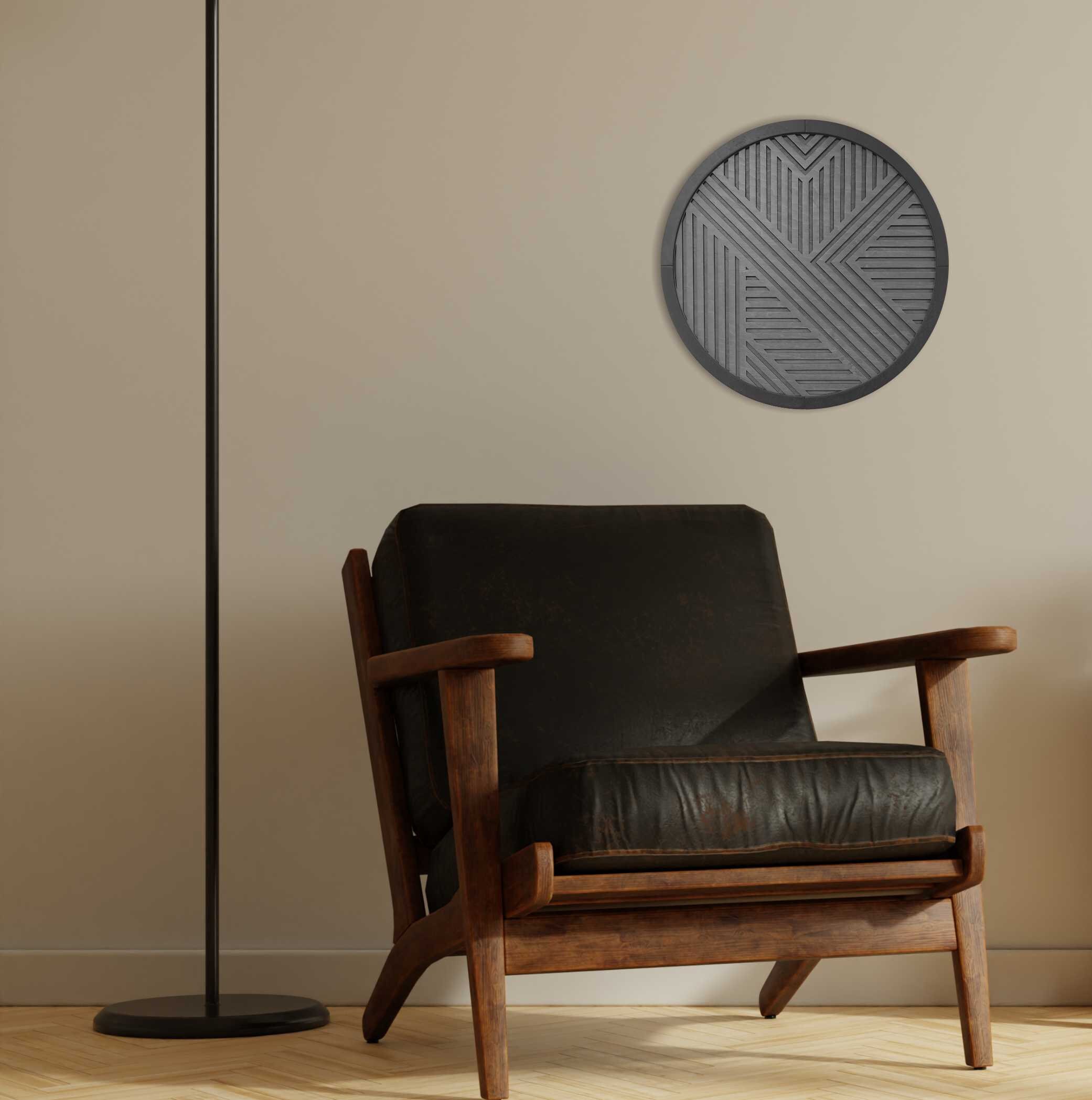 Wood Round Wall Art Geometric Round Wood Wall Decor Hanging - Etsy