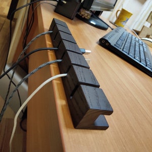 Wooden Cable Organizer for Laptop Cable Management for Power Cords and ...