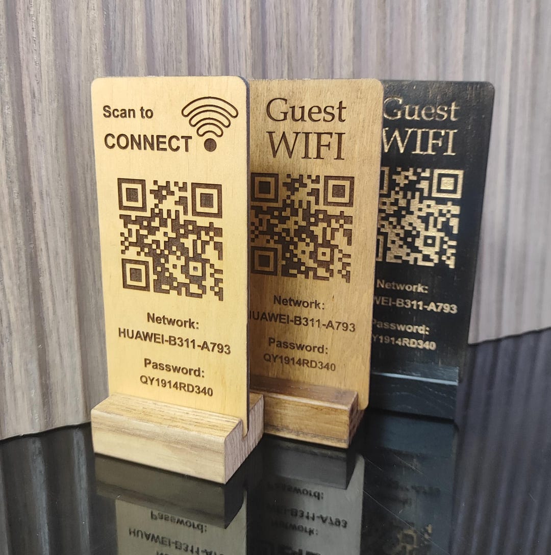 Custom Made QR Code Menu Sign, Wifi Sign, Public Sign, Wooden Sign ...