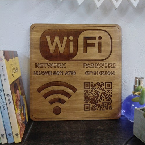 Custom Wifi Sign Wooden Sign Public Sign Personalized QR - Etsy