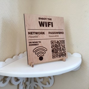 Wifi Sign, Wifi Network Sign, Wooden Sign, Public Sign, Wifi Password ...