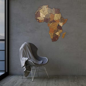 Wooden Africa Map, 3D Africa Travel Map, Carte De Voyage De L'afrique ...