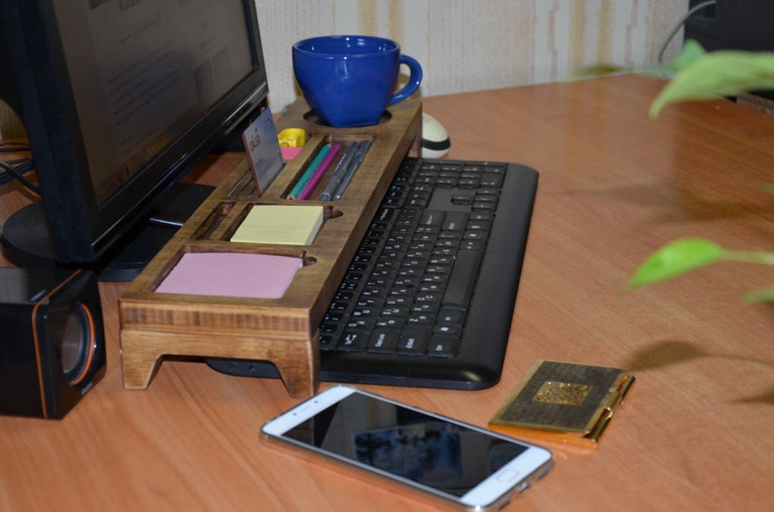Wood Desk Organizer Gift for Him Desk Tray Wooden Desk Tray - Etsy