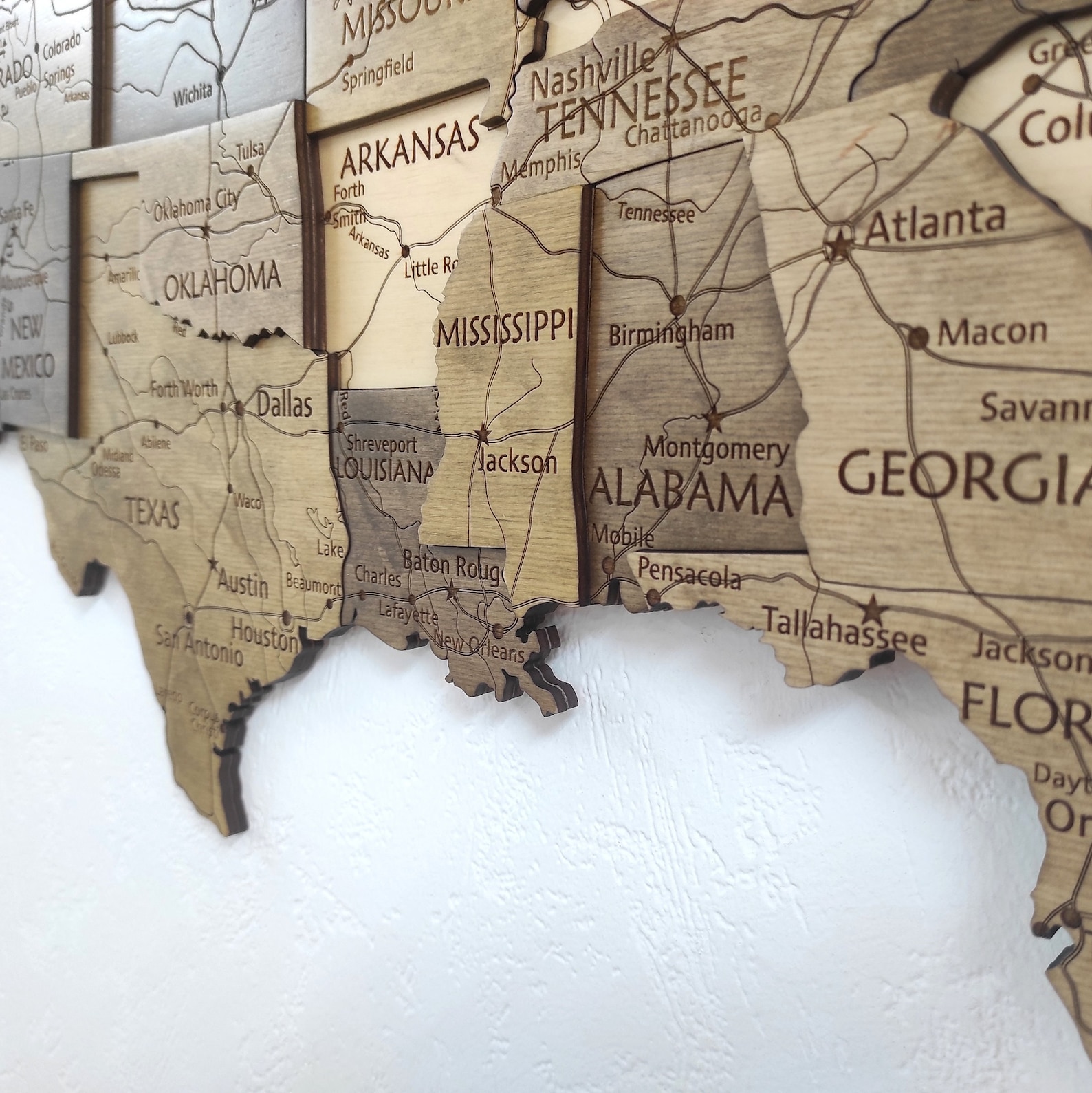 USA Travel Map, Push Pin Map, USA Wooden Wall Map, Wall Art Decor ...