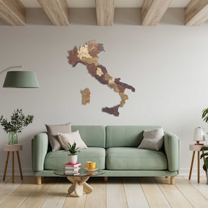 Italy Wooden Travel Map, Mappa Italia, Wall Decor, Wall Art ...