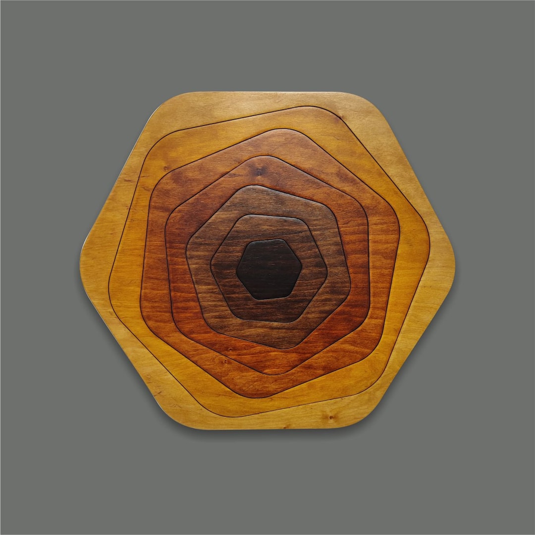 Wood Wall Hexagon Decor Wood Wall Hanging Geometric Wood Wall Art Wood ...