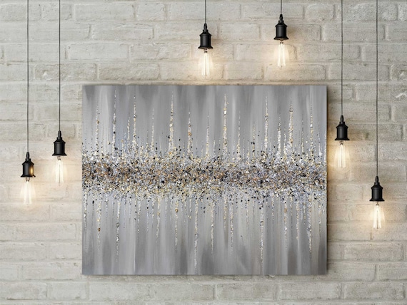 Glitter Glass Painting Glitter Painting Glitter Art Silver - Etsy