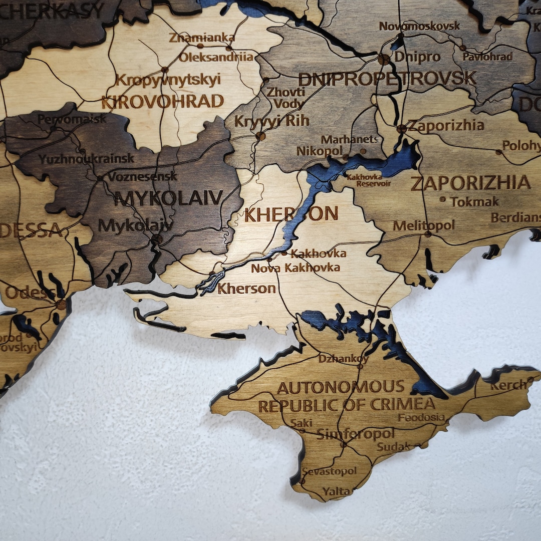 Ukraine Wooden Travel Map, Modern Wall Art, Wooden Ukraine Wall ...