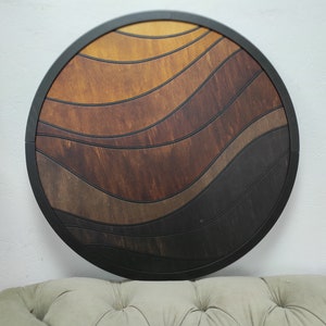 Wood Wall Round Decor Wood Wall Art Wood Wall Hanging Geometric Wood ...