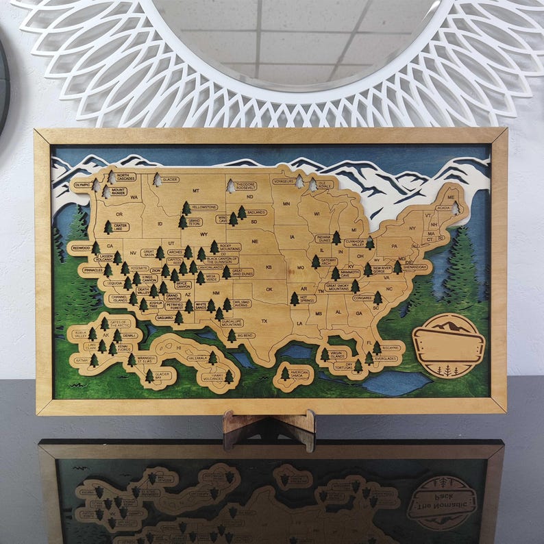 USA Travel Map, National Parks Travel Map, Custom USA National Parks ...