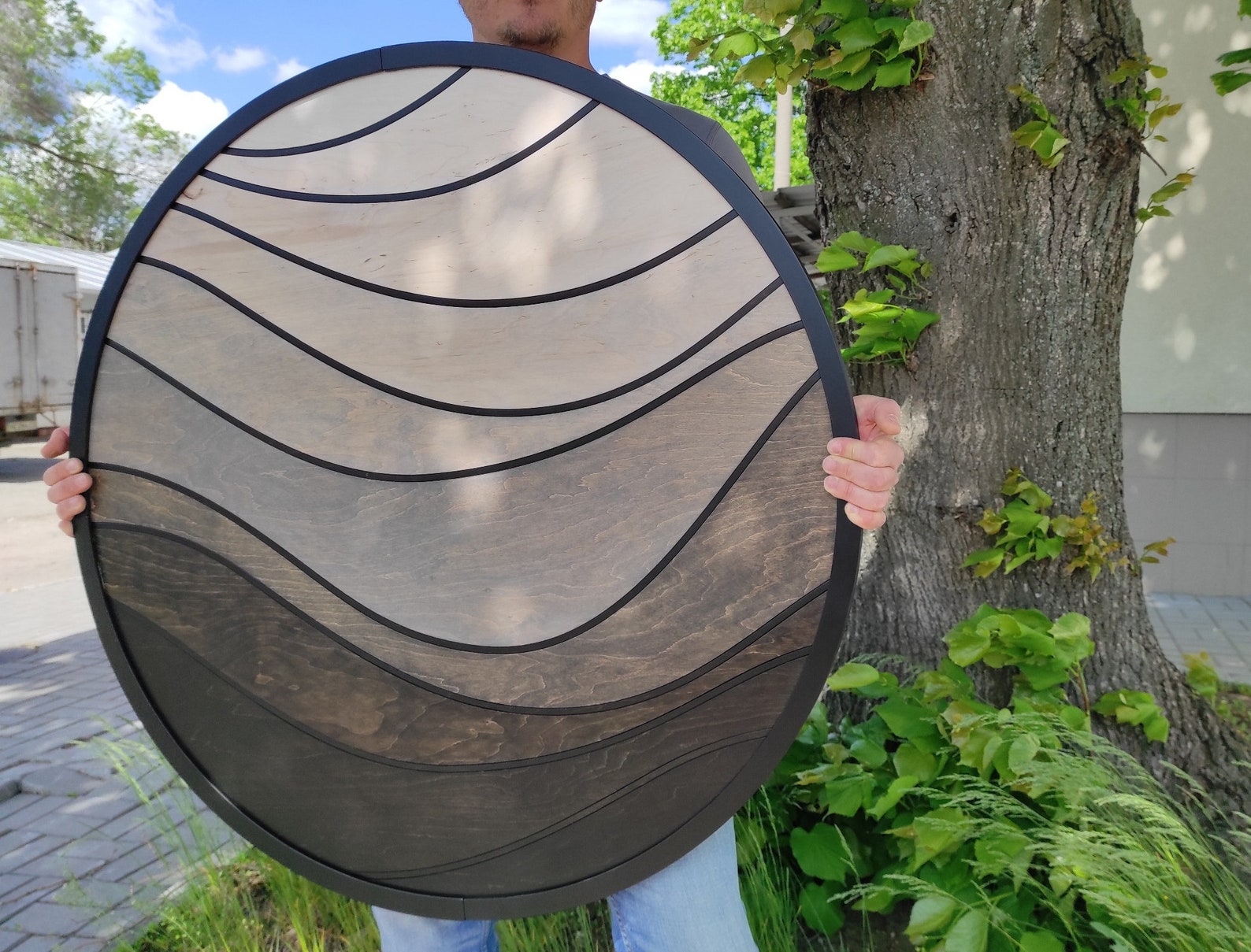 Wood Wall Round Decor Wood Wall Art Wood Modern Decor Wood - Etsy