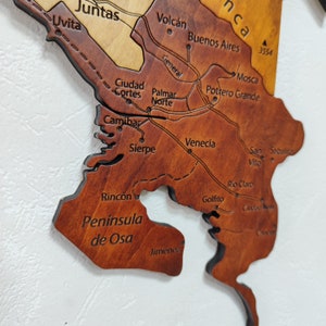 Wooden Costa Rica Travel Map, Custom Costa Rica Travel Map, Office Home ...