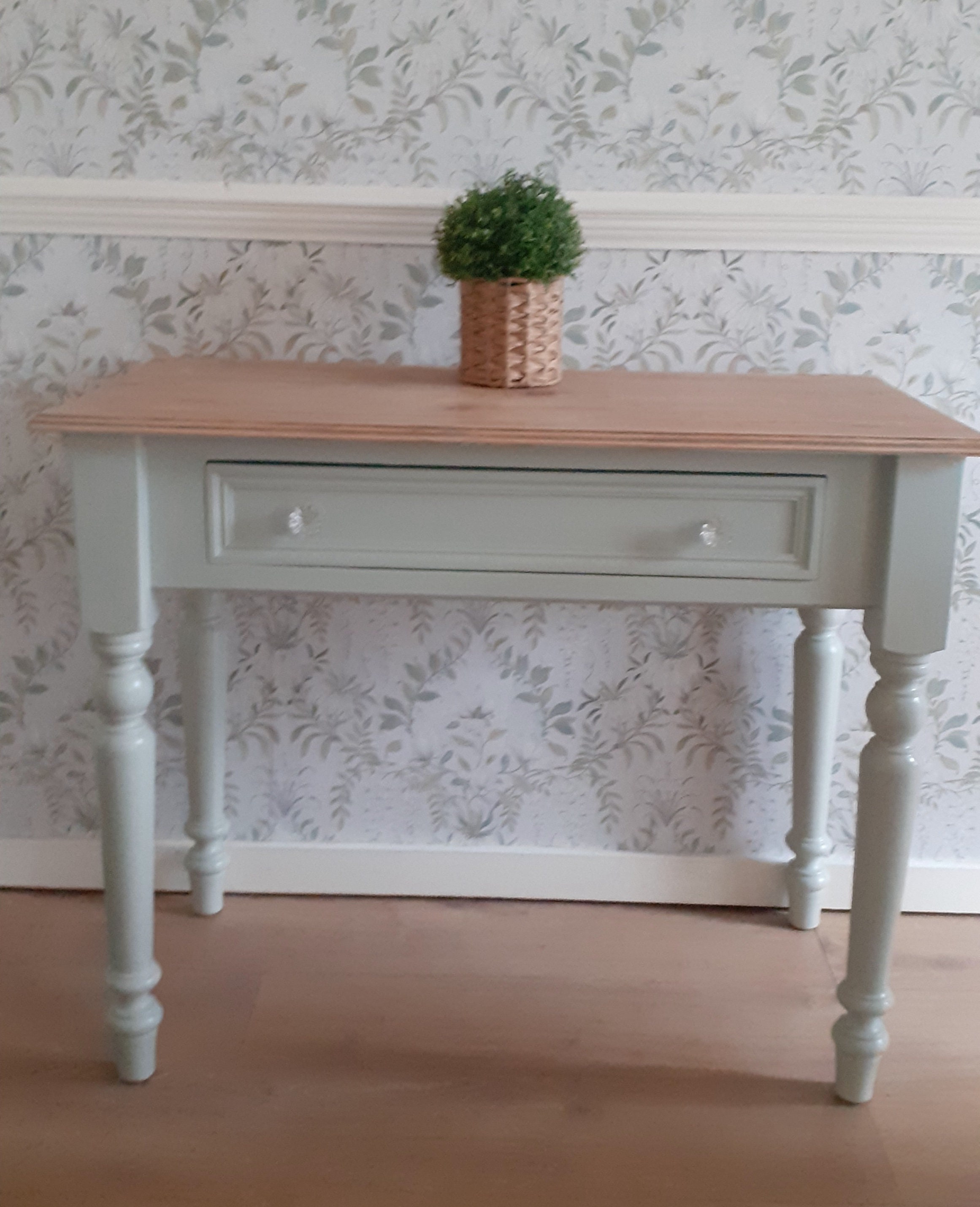Beautiful Country Style Console/hall Table With Drawer.pale Sage - Etsy