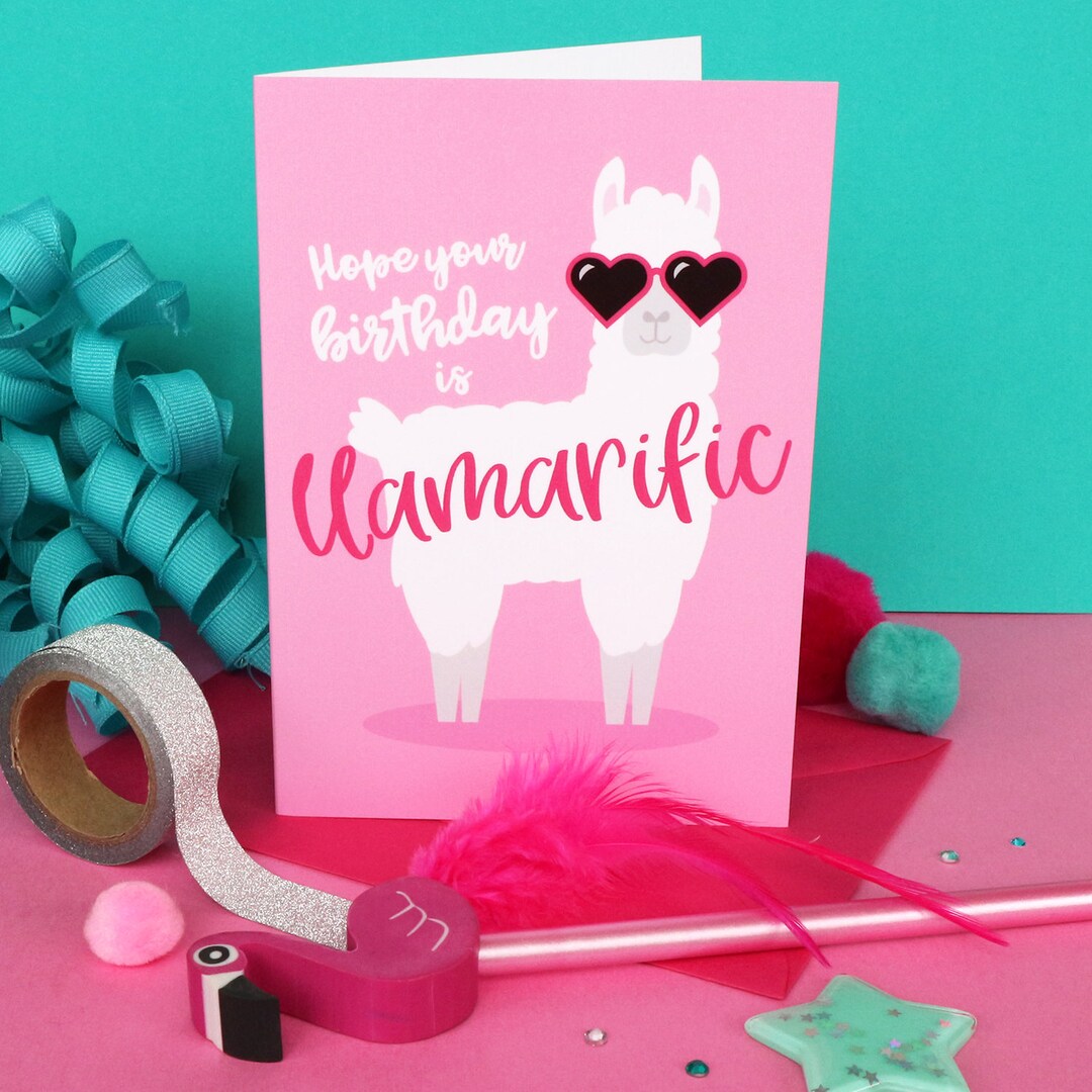 Llama Birthday Card / Llama Card / Alpaca Birthday Card / Cute Birthday ...