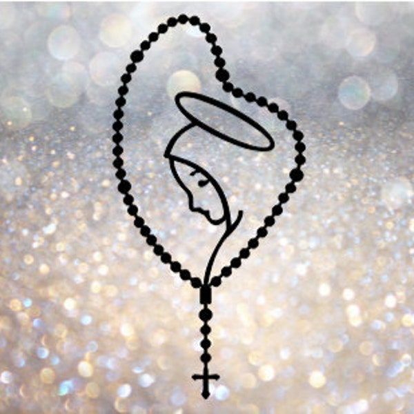 Virgin Mary Rosary Car Decal - Etsy