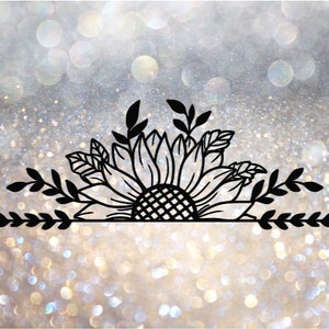 Sunflower Decal Half Sunflower Decal for Car Split Sunflower Decal - Etsy