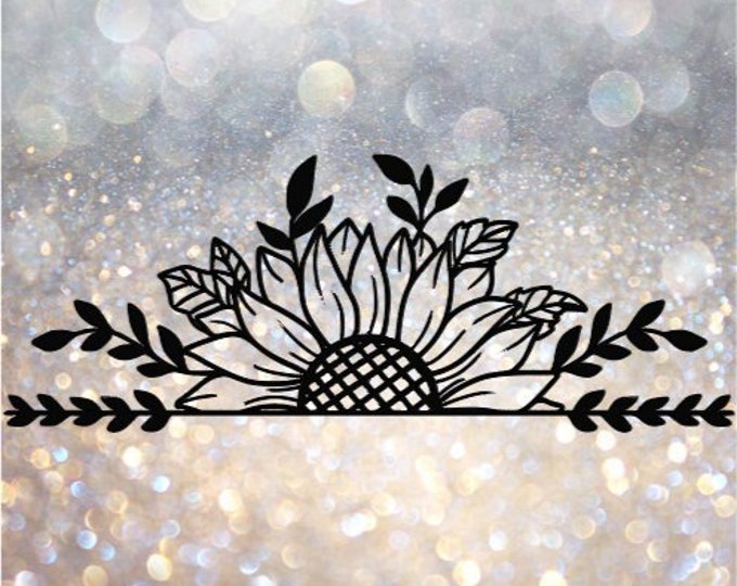 Sunflower Decal Half Sunflower Decal for Car Split - Etsy