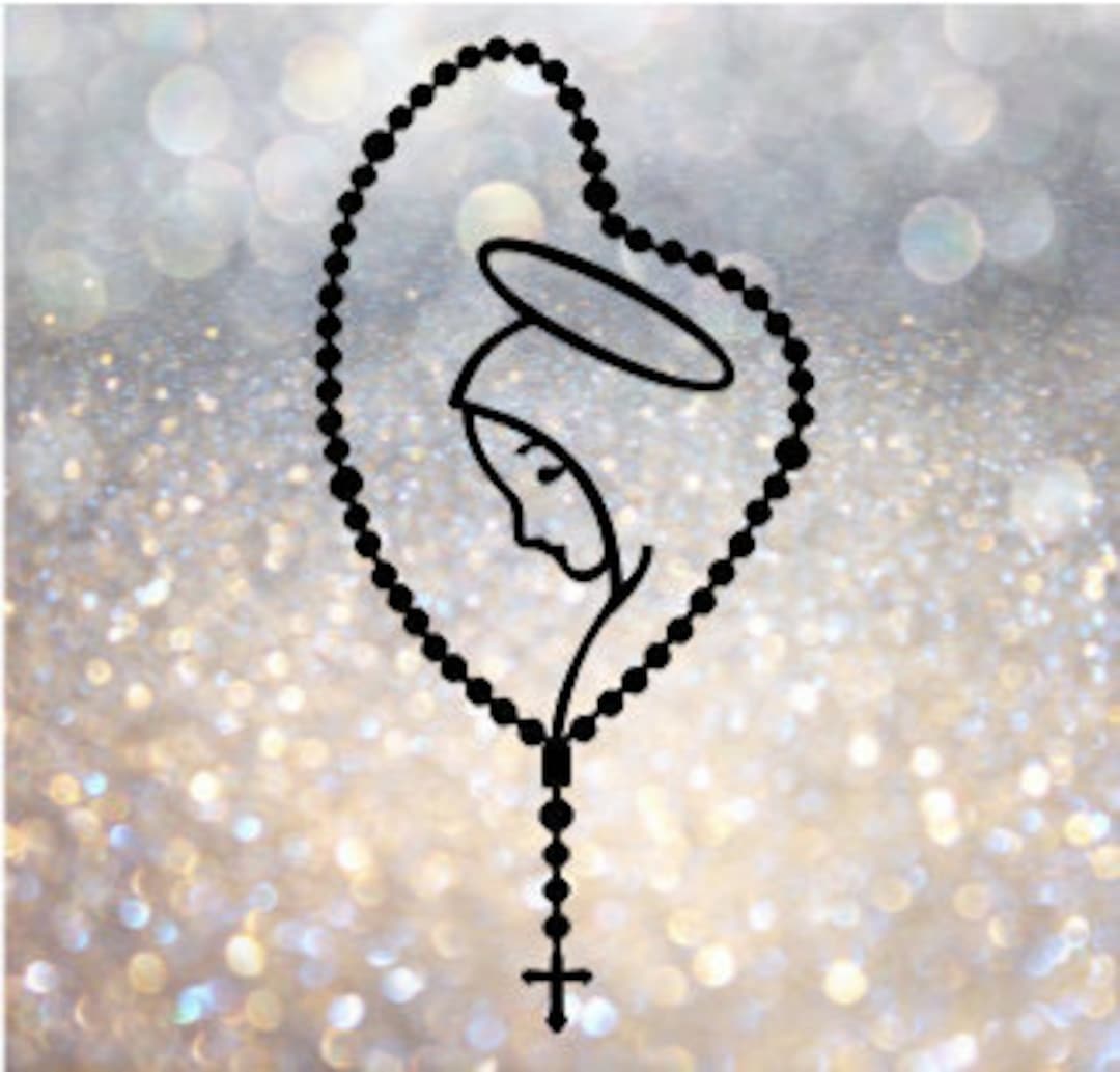 Rosario | Virgin Mary Rosary | Virgen Maria - Vinyl Decal, Laptop Decal ...
