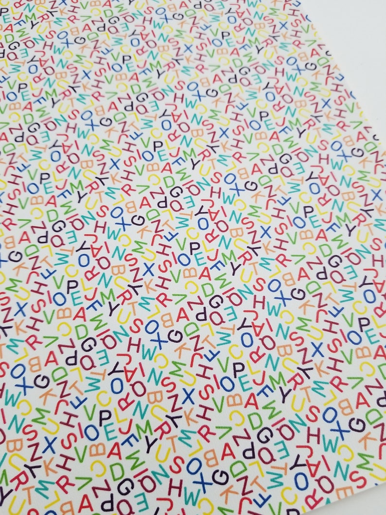 ALPHABET LETTERS Alphabet Material Alphabet Fabric 8x11 - Etsy